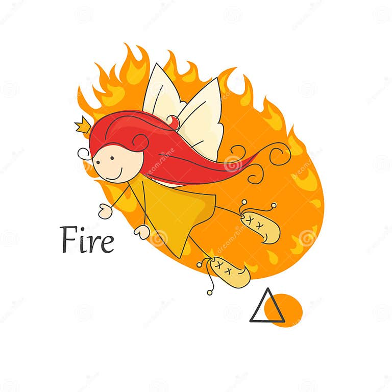 Hada del fuego ilustración del vector. Ilustración de cubo - 41479005