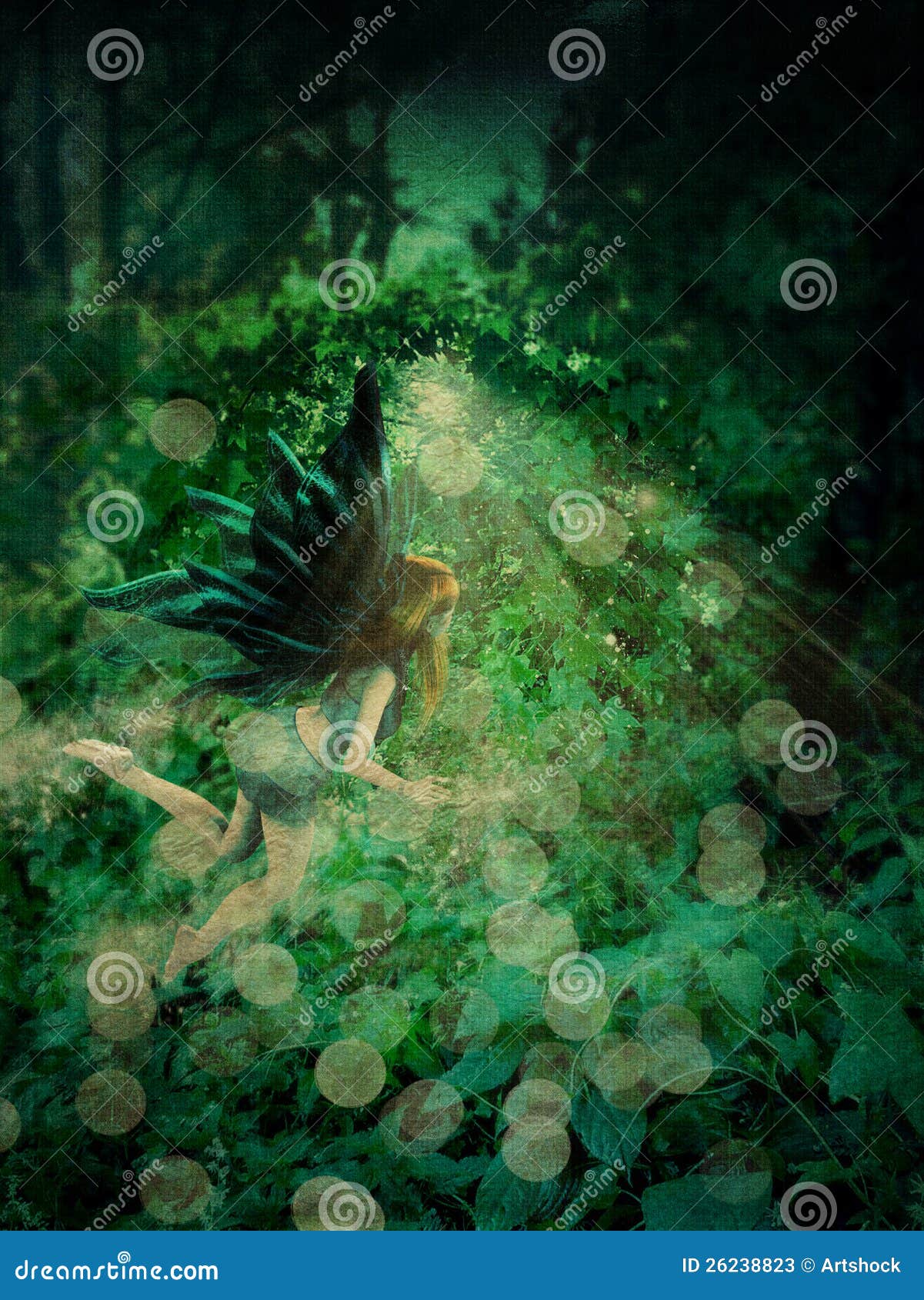 Hada en el bosque stock de ilustración. Ilustración de etéreo - 26238823