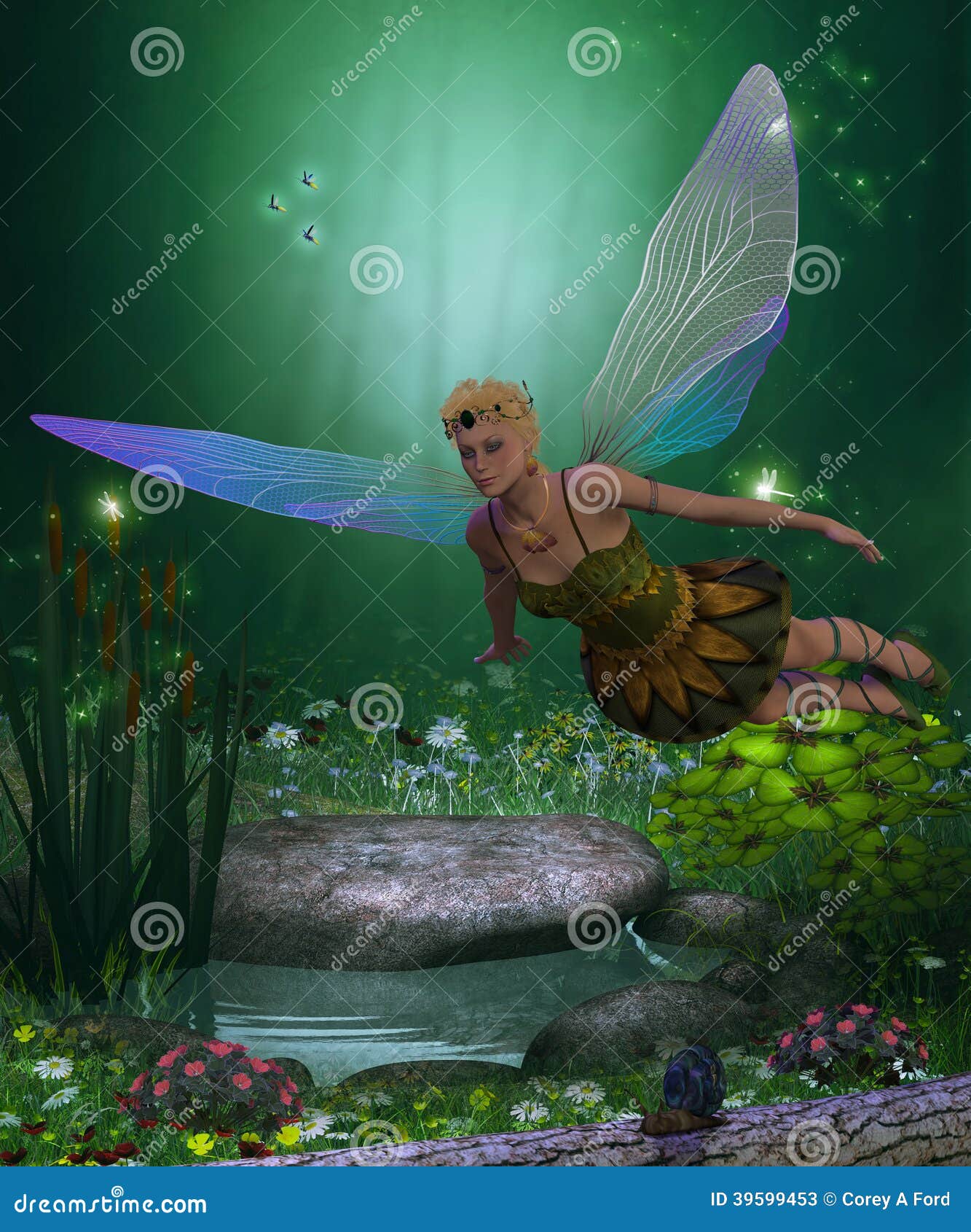 Hada en vuelo stock de ilustración. Ilustración de imagen - 39599453