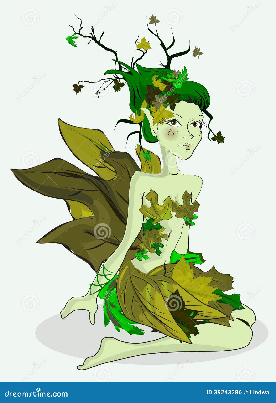 Hada verde ilustración del vector. Ilustración de misterioso - 39243386