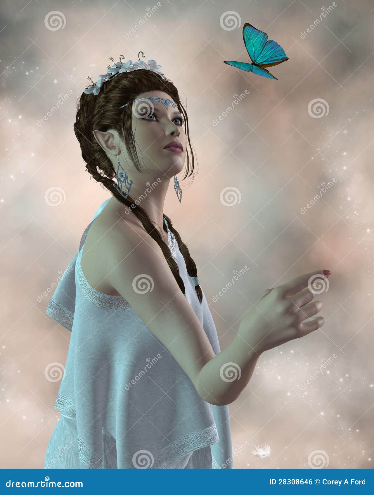 Hada y mariposa stock de ilustración. Ilustración de imagen - 28308646