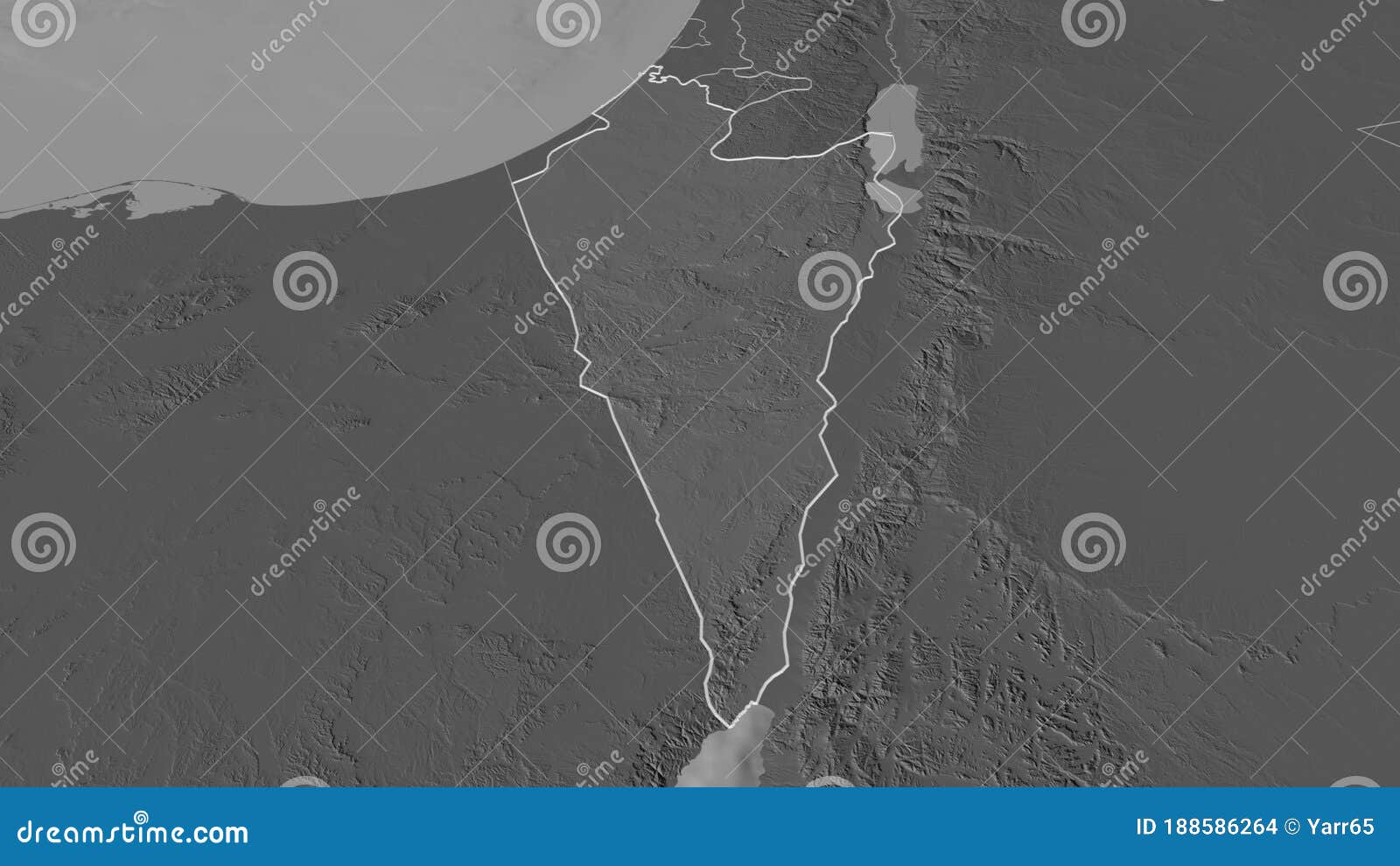 HaDarom, Israel - Outlined. Bilevel Stock Illustration - Illustration ...
