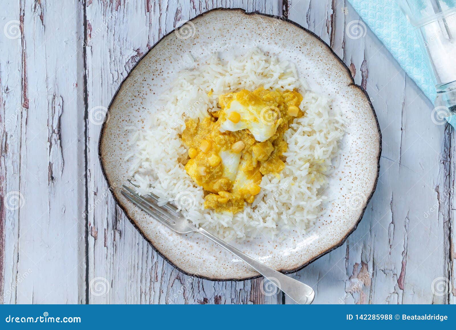 Haddock in Creamed Coconut and Corn Curry Stock Photo - Image of asian ...