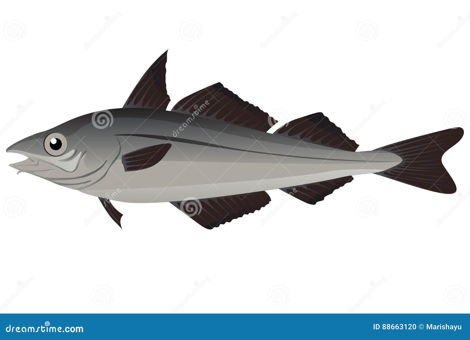 Haddock Fish Shape Logo Design Cartoon Vector | CartoonDealer.com ...