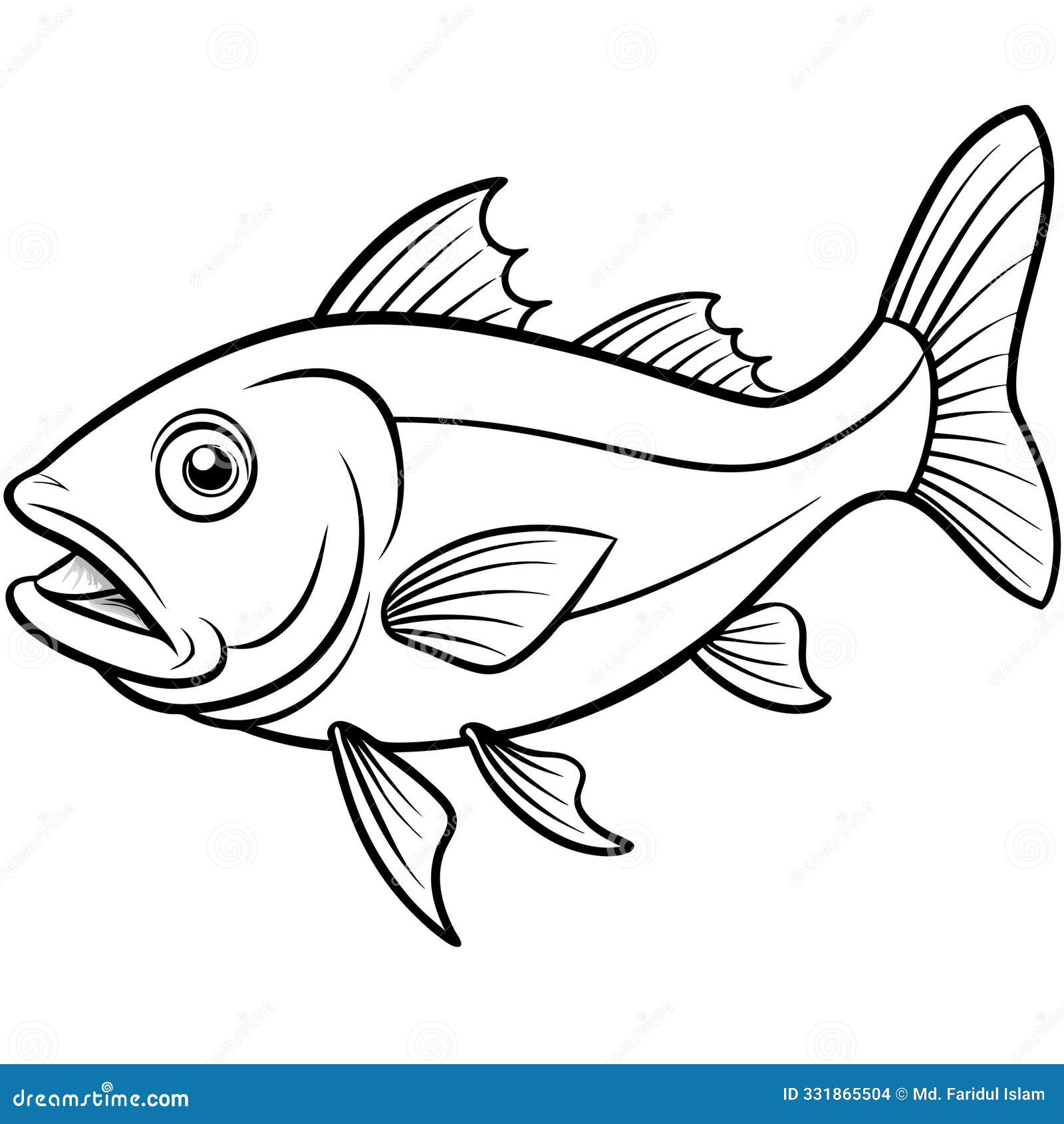 Haddock Line Art, Haddock Vector, Haddock Illustration, Haddock Drawing ...
