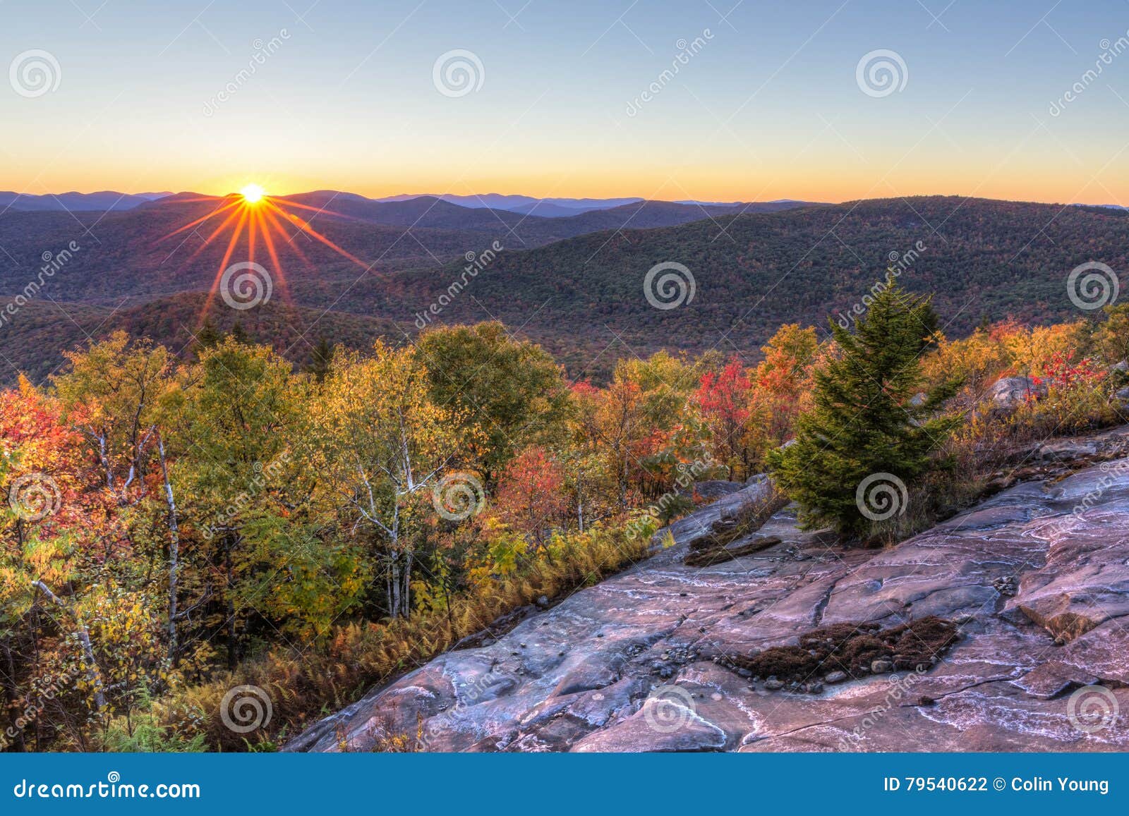 Hadley Mountain Autumn Sunset Foto de Stock - Imagem de américa, vista ...