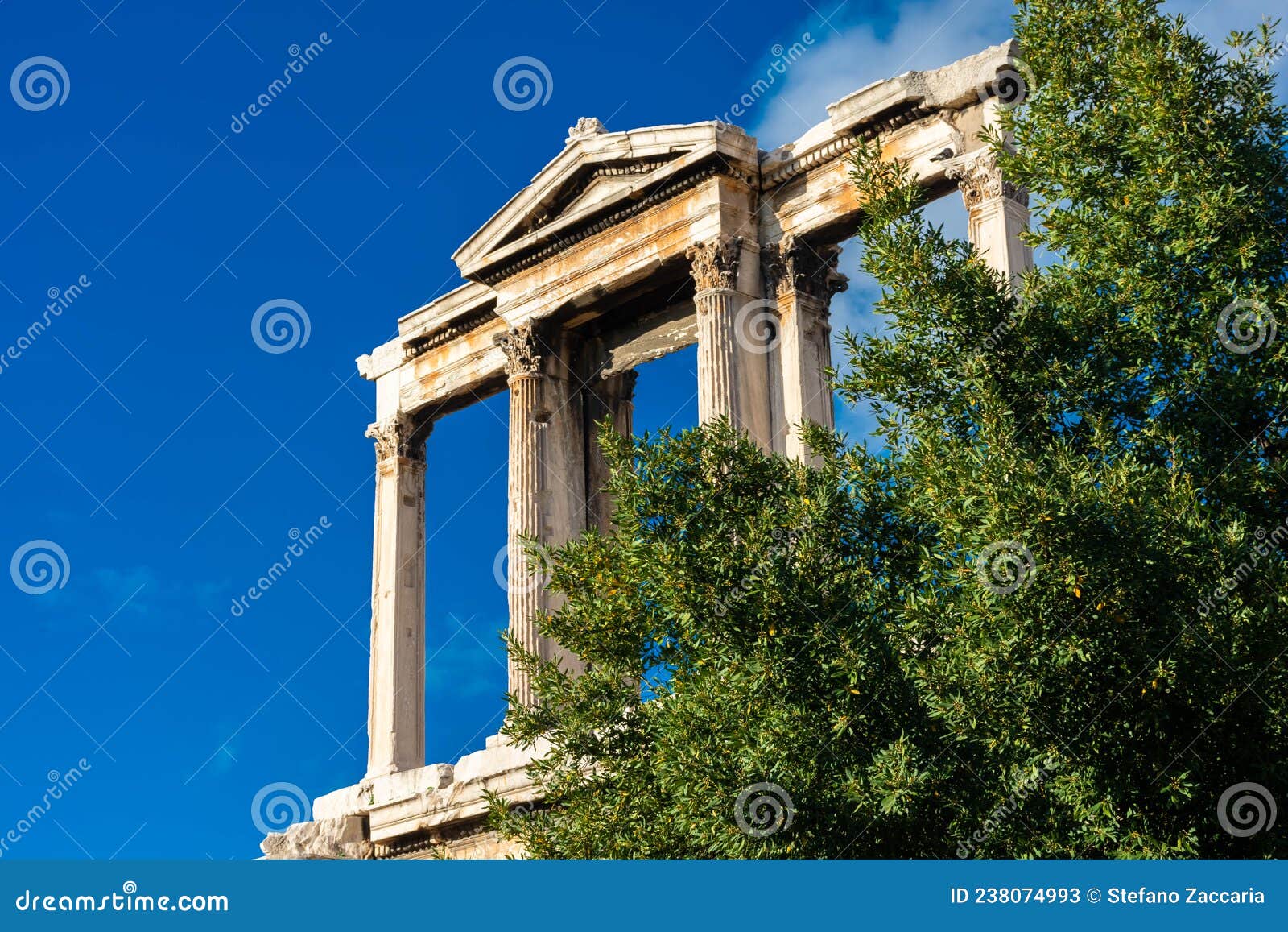 Hadrian Arch in Athens Greece Stock Image - Image of roman, hadrian ...