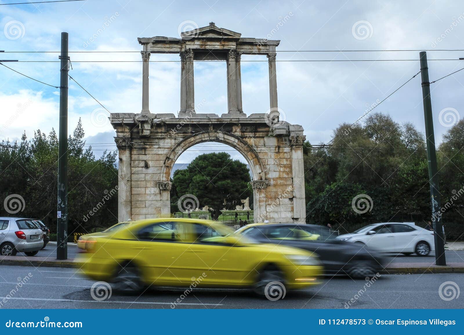 Hadrian Arch in Athens, Greece. Editorial Stock Photo - Image of ...