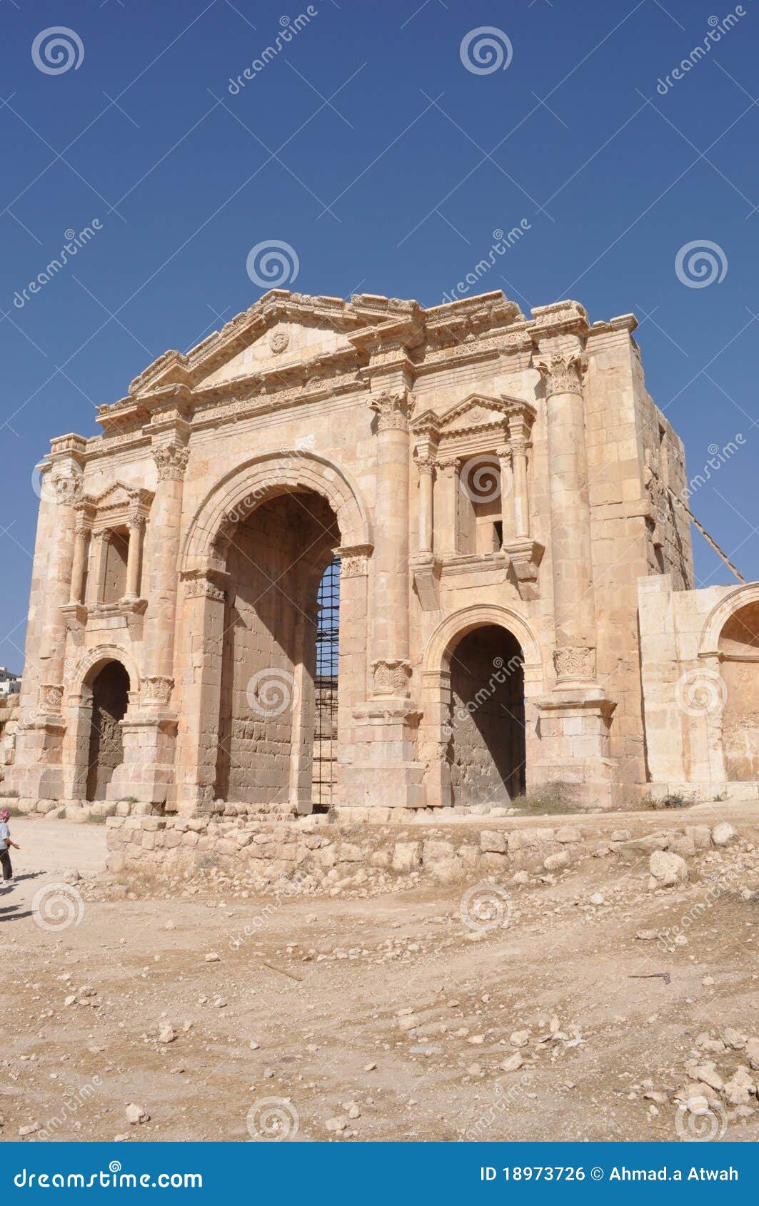 Hadrian Gate stock photo. Image of jerash, ancient, gate - 18973726