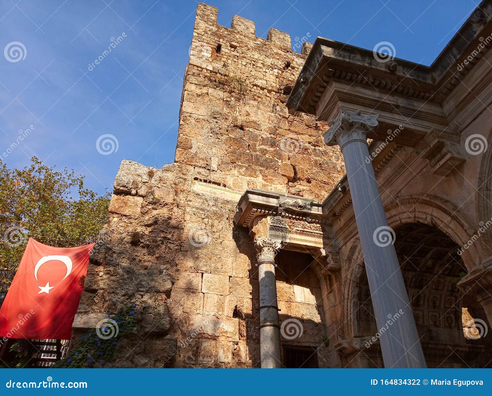 Hadrian Gate, Turkey stock photo. Image of roman, architecture - 164834322