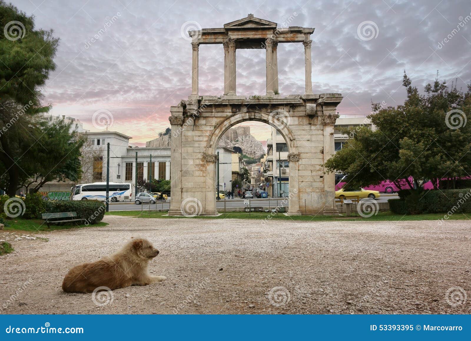 Hadrian s Arch in Athens stock image. Image of roman - 53393395