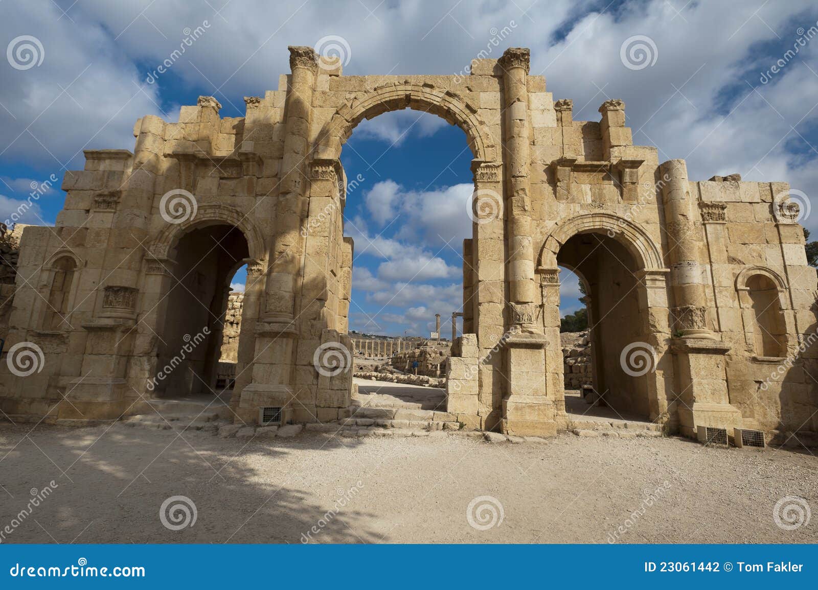 Hadrian S Arch, Gateway To Roman Ruins Stock Photo - Image of hadrian ...