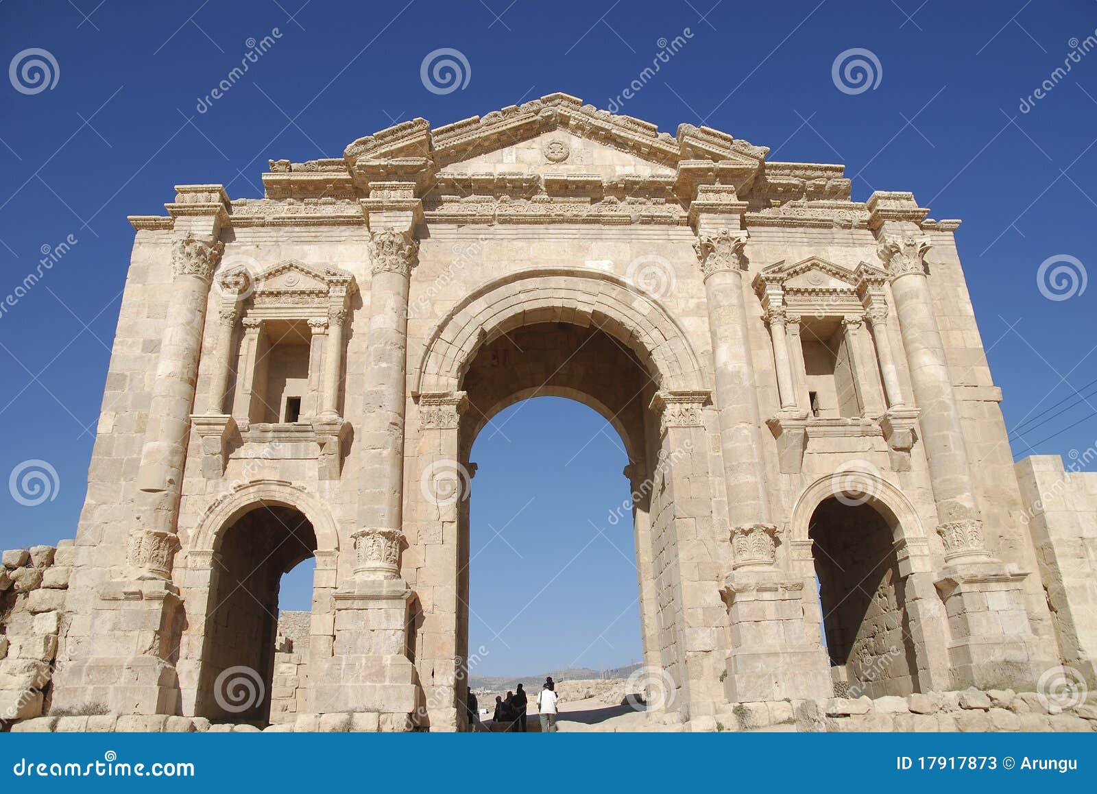 Hadrian s Arch in Jerash stock image. Image of column - 17917873