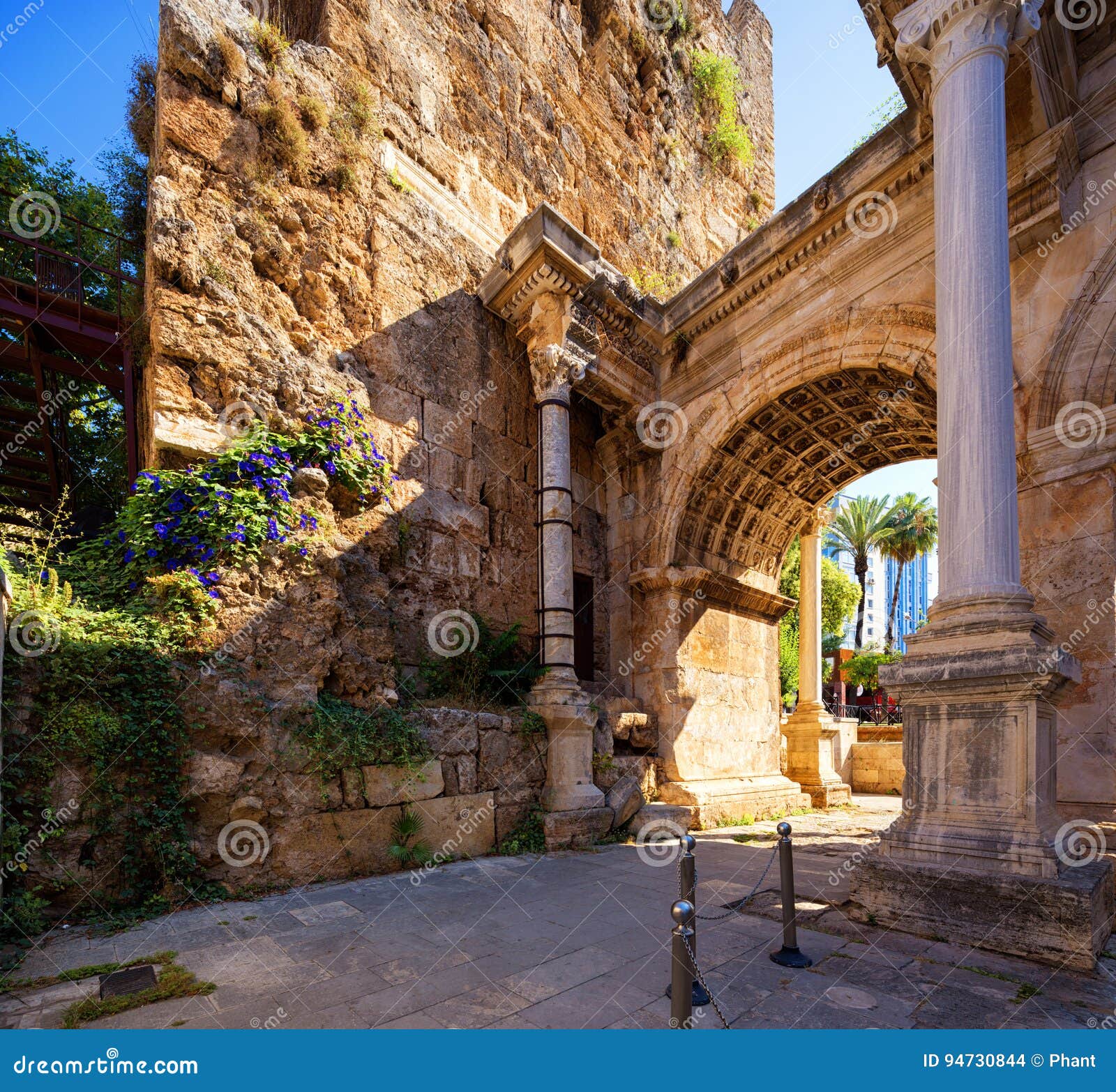 The Hadrian`s Gate in Antalya, Turkey Stock Photo - Image of view ...