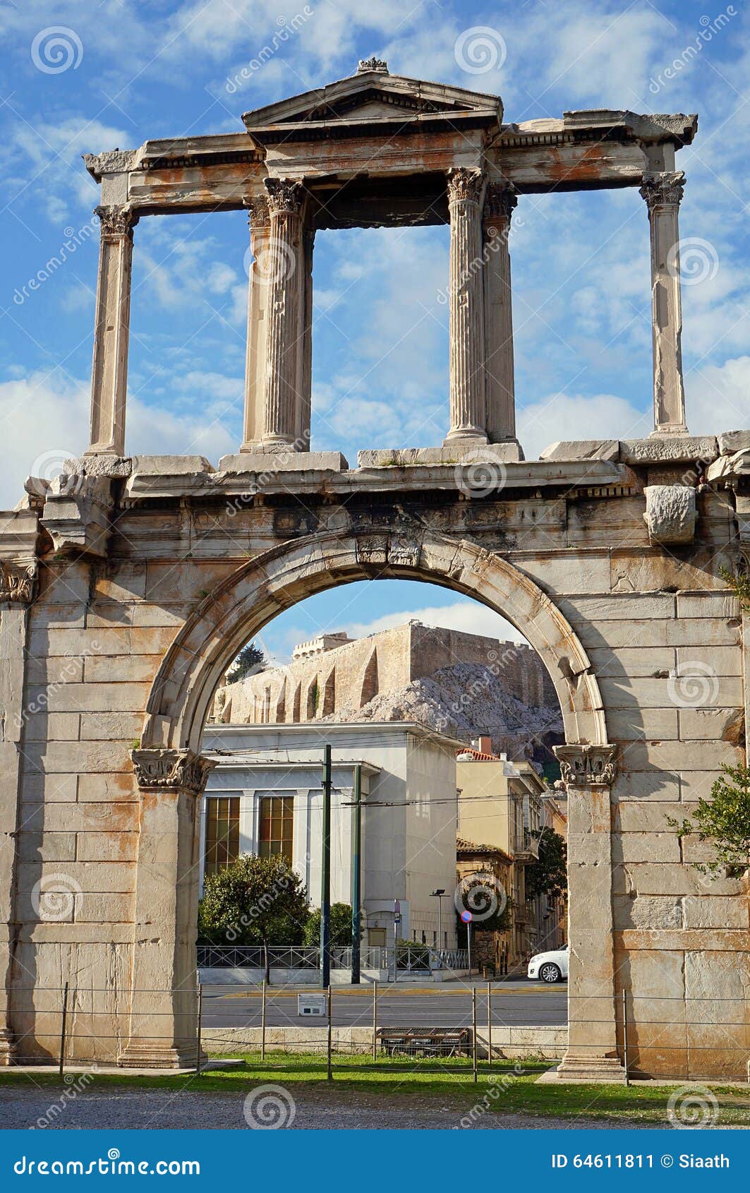 Hadrian s Gate in Athens stock image. Image of ancient - 64611811