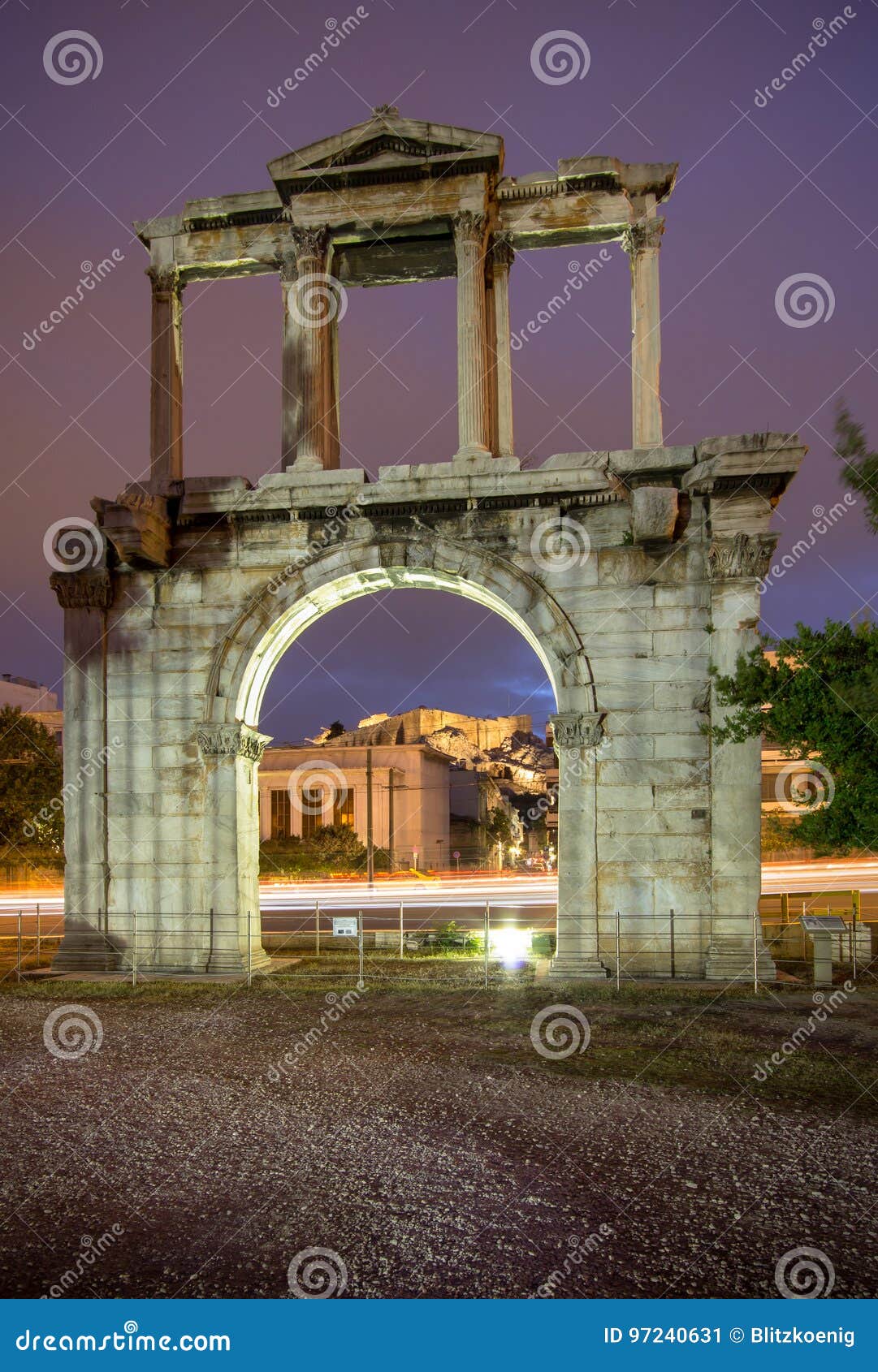 Hadrian`s Gate, Athens, Greece Stock Image - Image of design, adrian ...