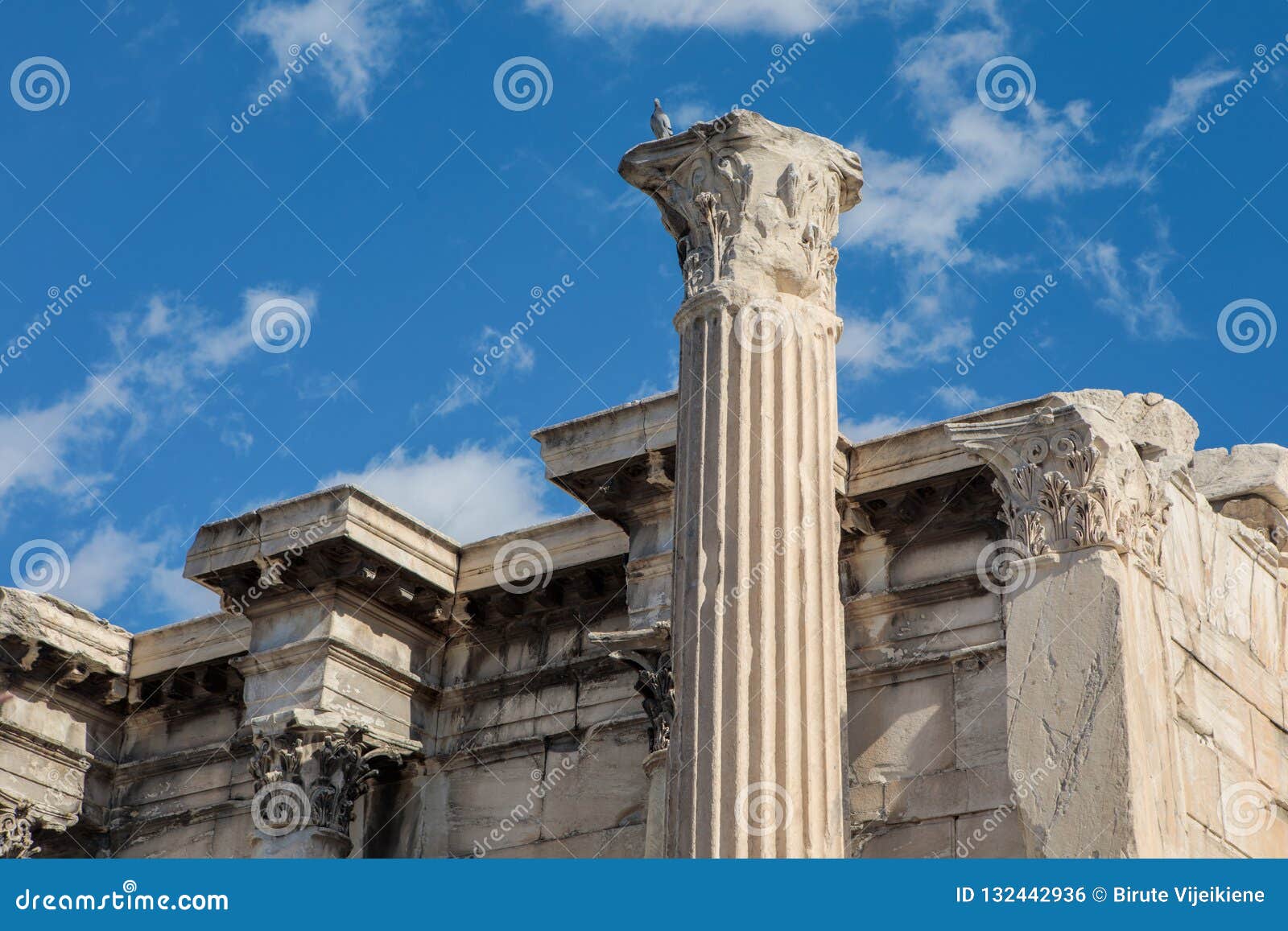 Hadrian`s Library in Athens, Greece Stock Photo - Image of pillar ...