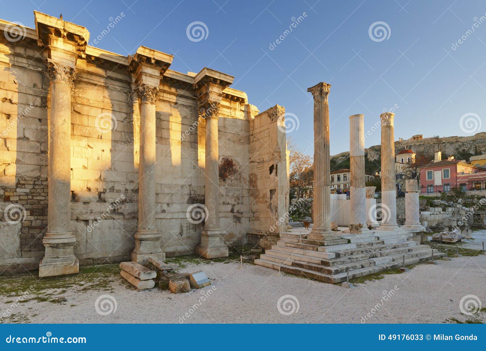 Hadrian s Library, Athens. stock image. Image of pillar - 49176033