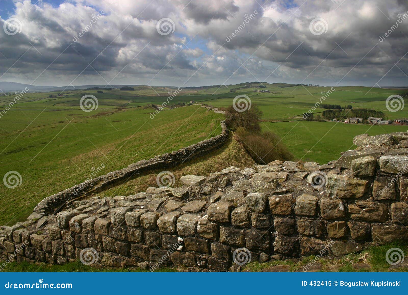 Hadrian s Wall stock image. Image of empire, albion, england - 432415