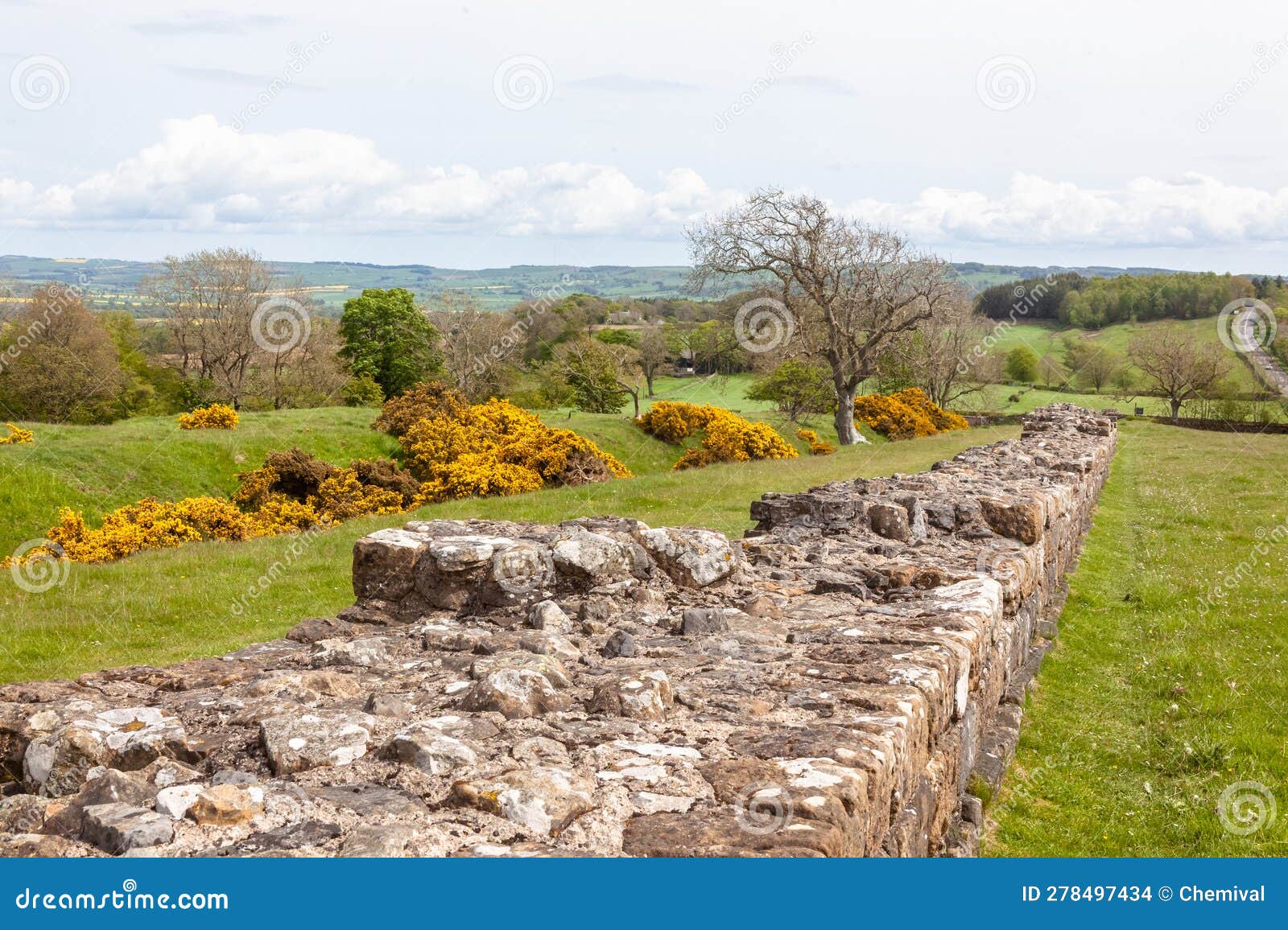 Hadrian S Wall & Defensive Ditch Stock Photo - Image of history, wall ...