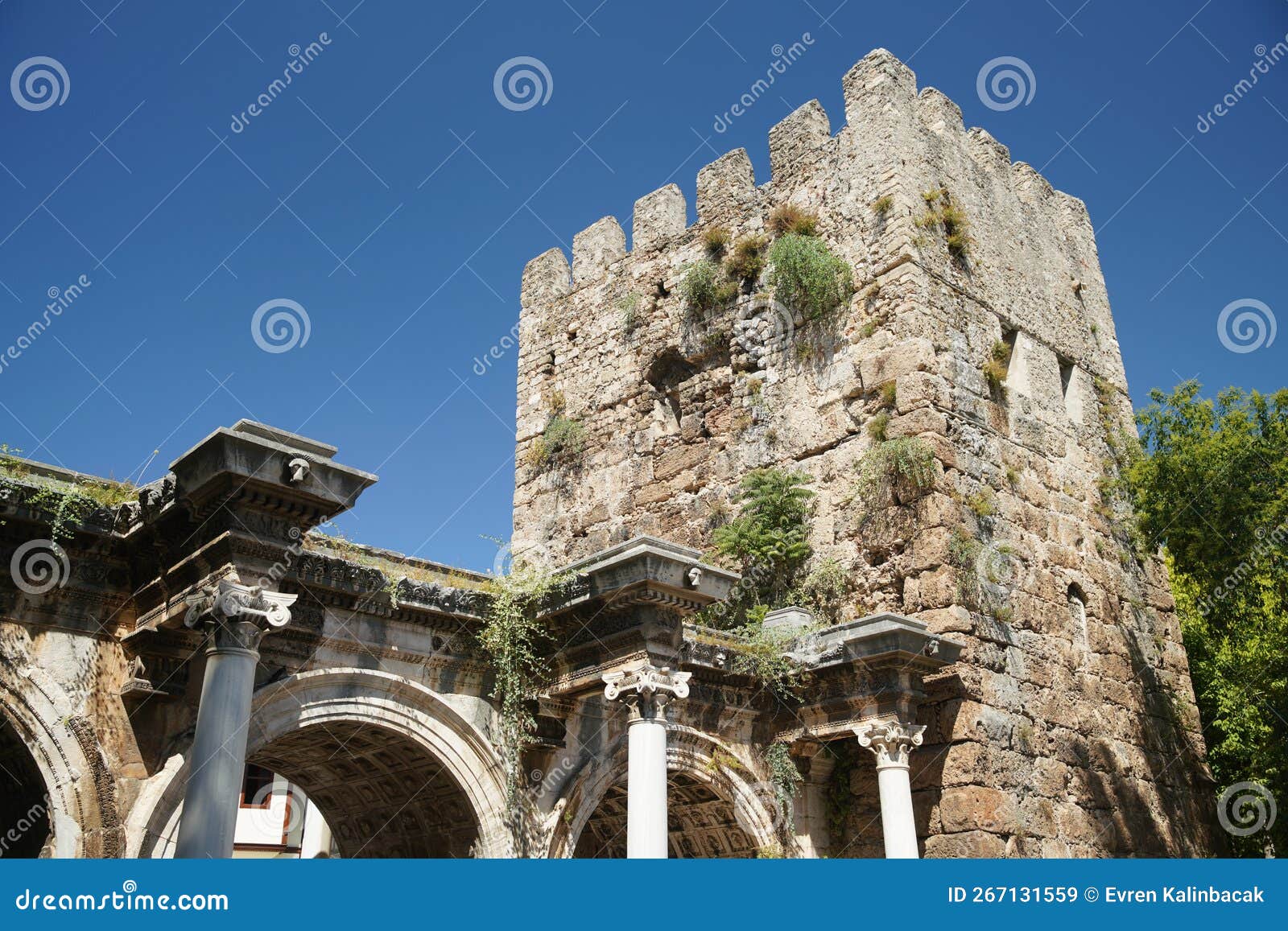 Hadrians Gate in Antalya, Turkiye Stock Image - Image of kaleici ...