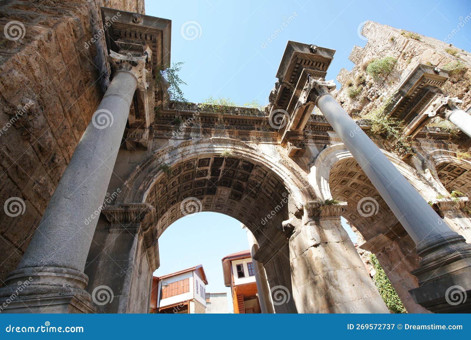 Hadrians Gate in Antalya, Turkiye Stock Image - Image of kaleici, city ...