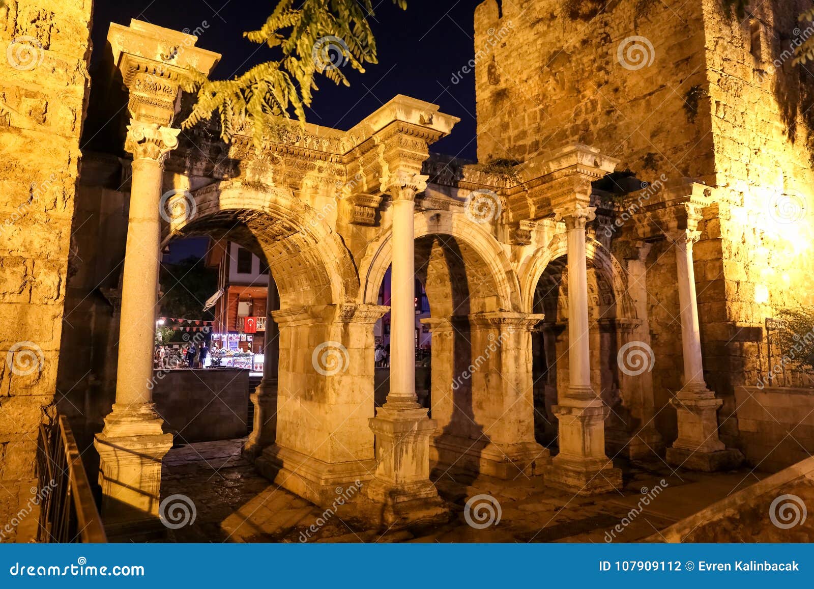 Hadrians Gate in Antalya, Turkey Stock Photo - Image of historic ...