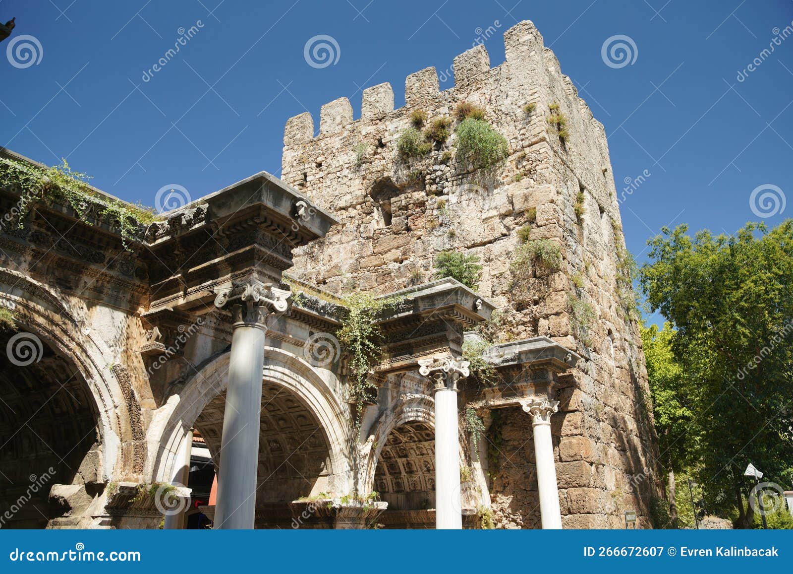 Hadrians Gate in Antalya, Turkiye Stock Image - Image of landmark ...
