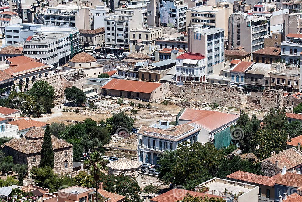 Hadrians Library Athens Greece Stock Photo - Image of greek, athens ...