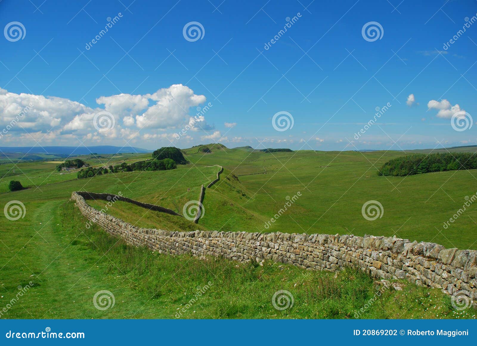 Hadrian Wall Landscape, England Stock Photo - Image of border, outdoor ...