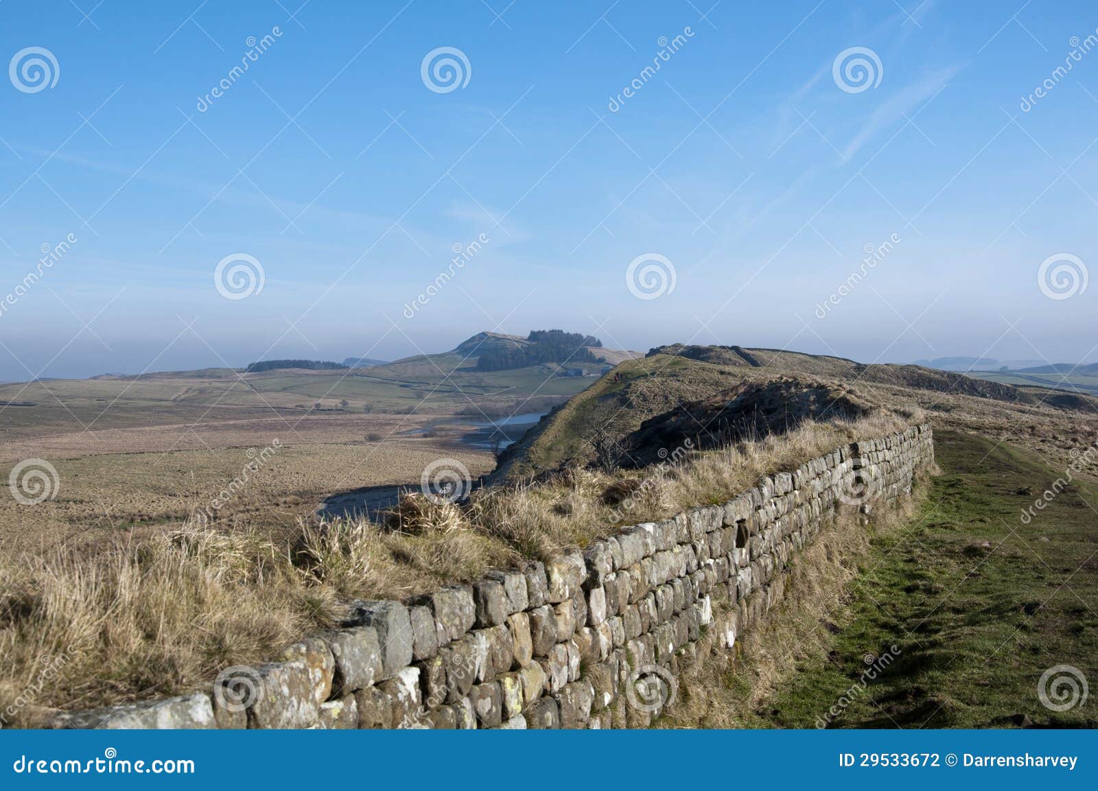 Hadrians Wall, Northumberland National Park, Ruined Stone Arch And ...