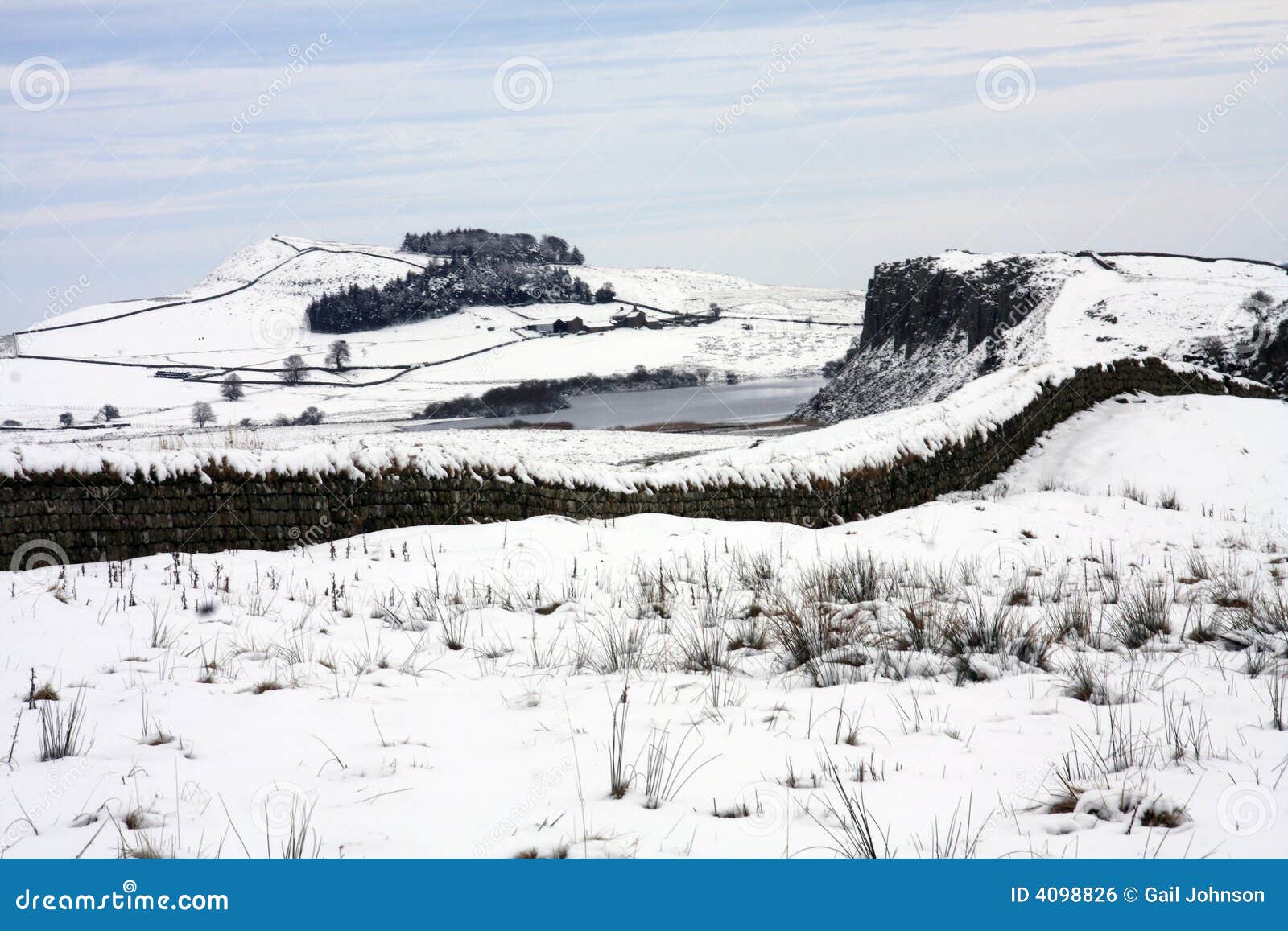 Hadrians Wall in winter stock photo. Image of trust, landscape - 4098826