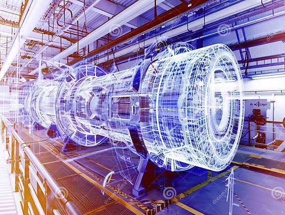 Hadron Collider Tech Illustration. Science Nuclear Accelerator ...