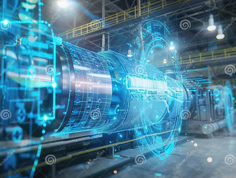 Hadron Collider Tech Illustration. Science Nuclear Accelerator ...