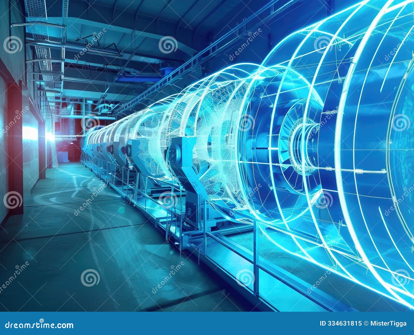 Hadron Collider Tech Illustration. Science Nuclear Accelerator ...