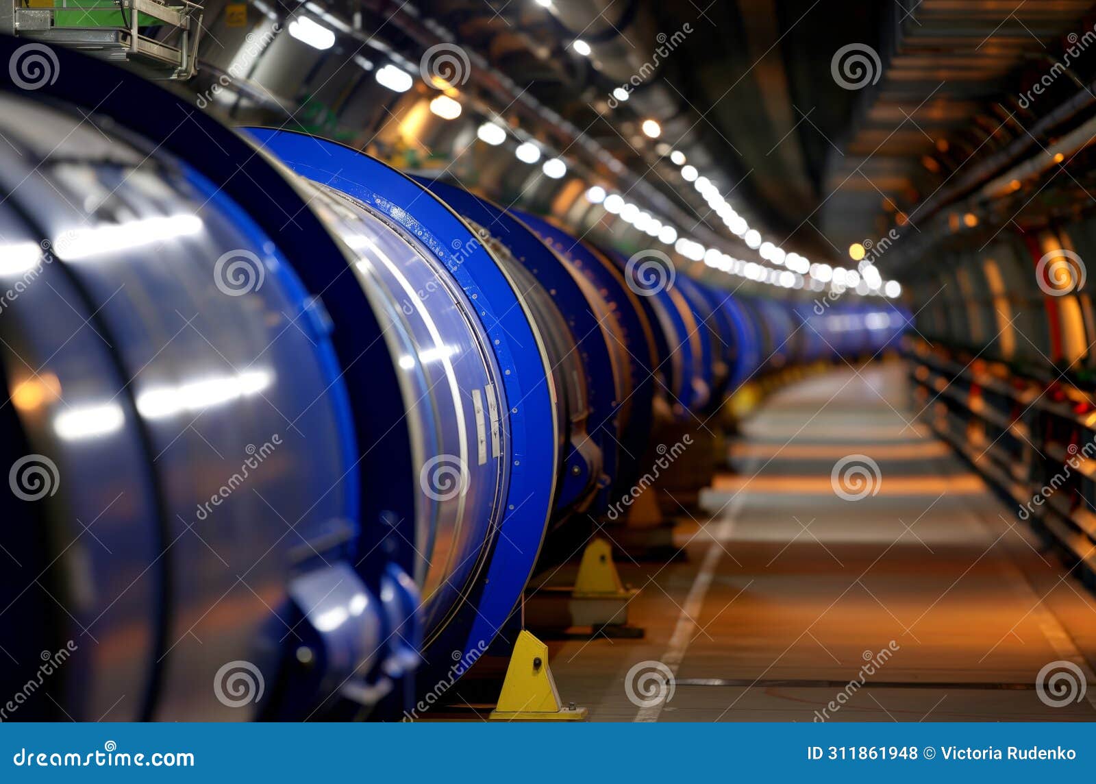Hadron Collider Tunnel View Stock Photo - Image of accelerated, force ...