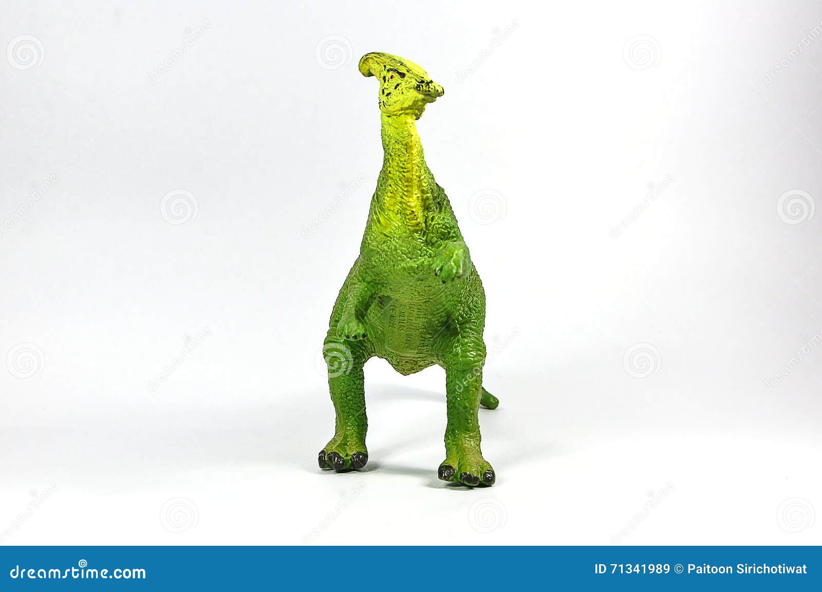 Hadrosaur Dinosaur Plastic on a White Background . Stock Image - Image ...
