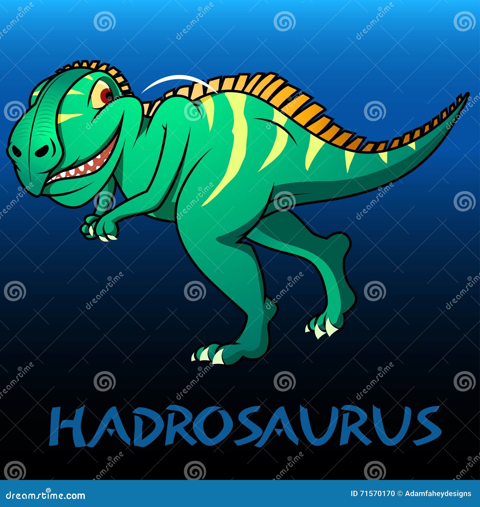 Hadrosaurus Cute Character Dinosaurs Stock Vector - Illustration of ...