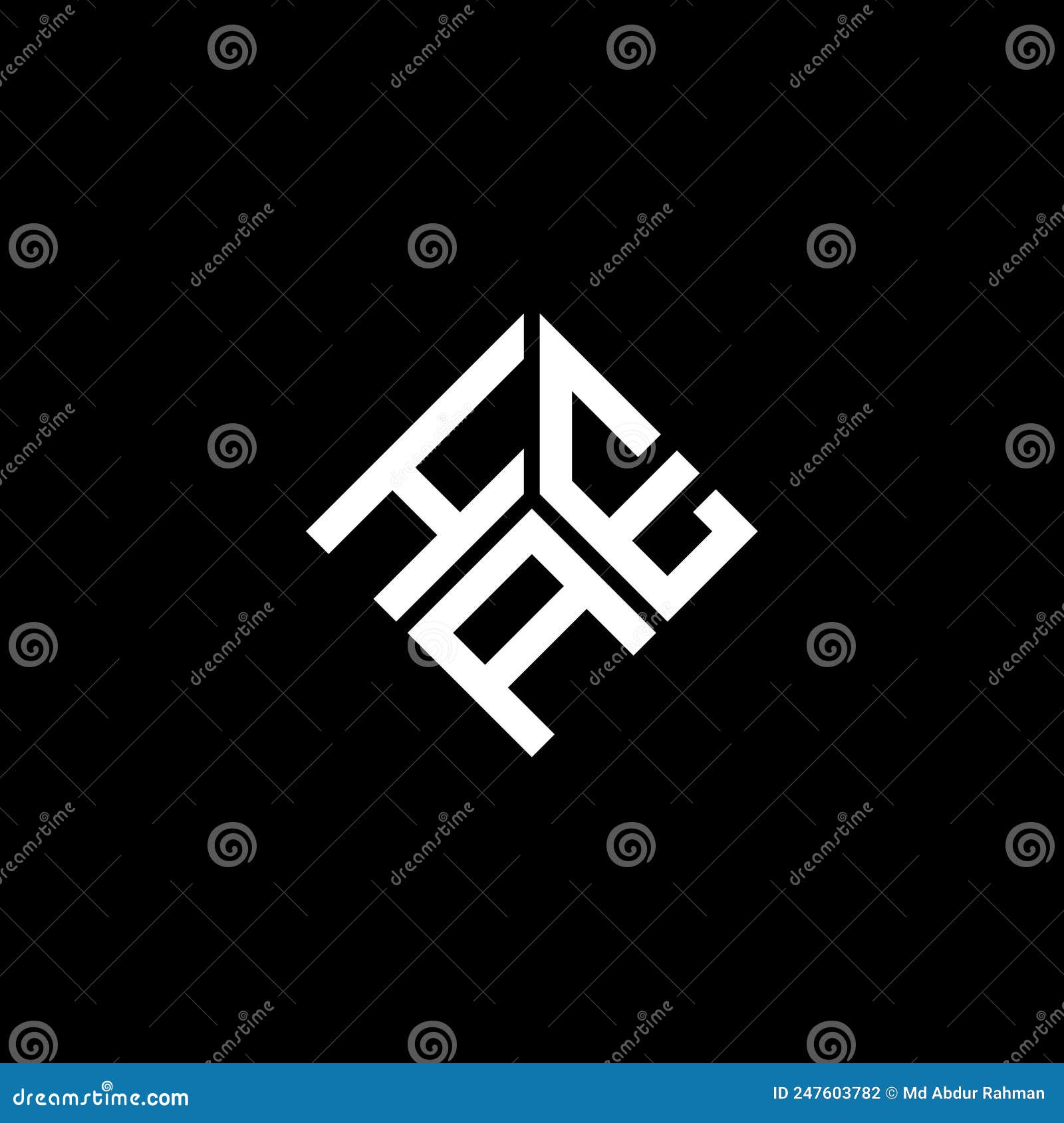 HAE Letter Logo Design on Black Background. HAE Creative Initials ...