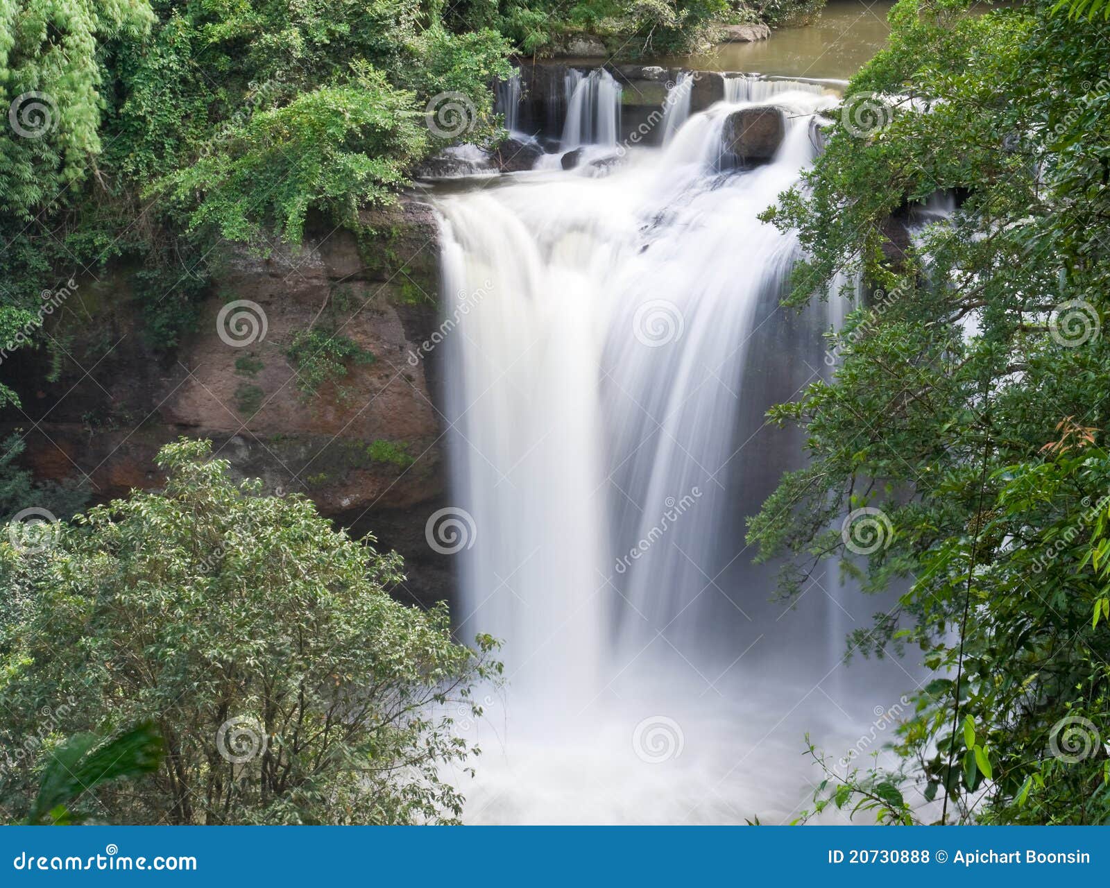 Haew Suwat Waterfall stock photo. Image of nature, cascade - 20730888