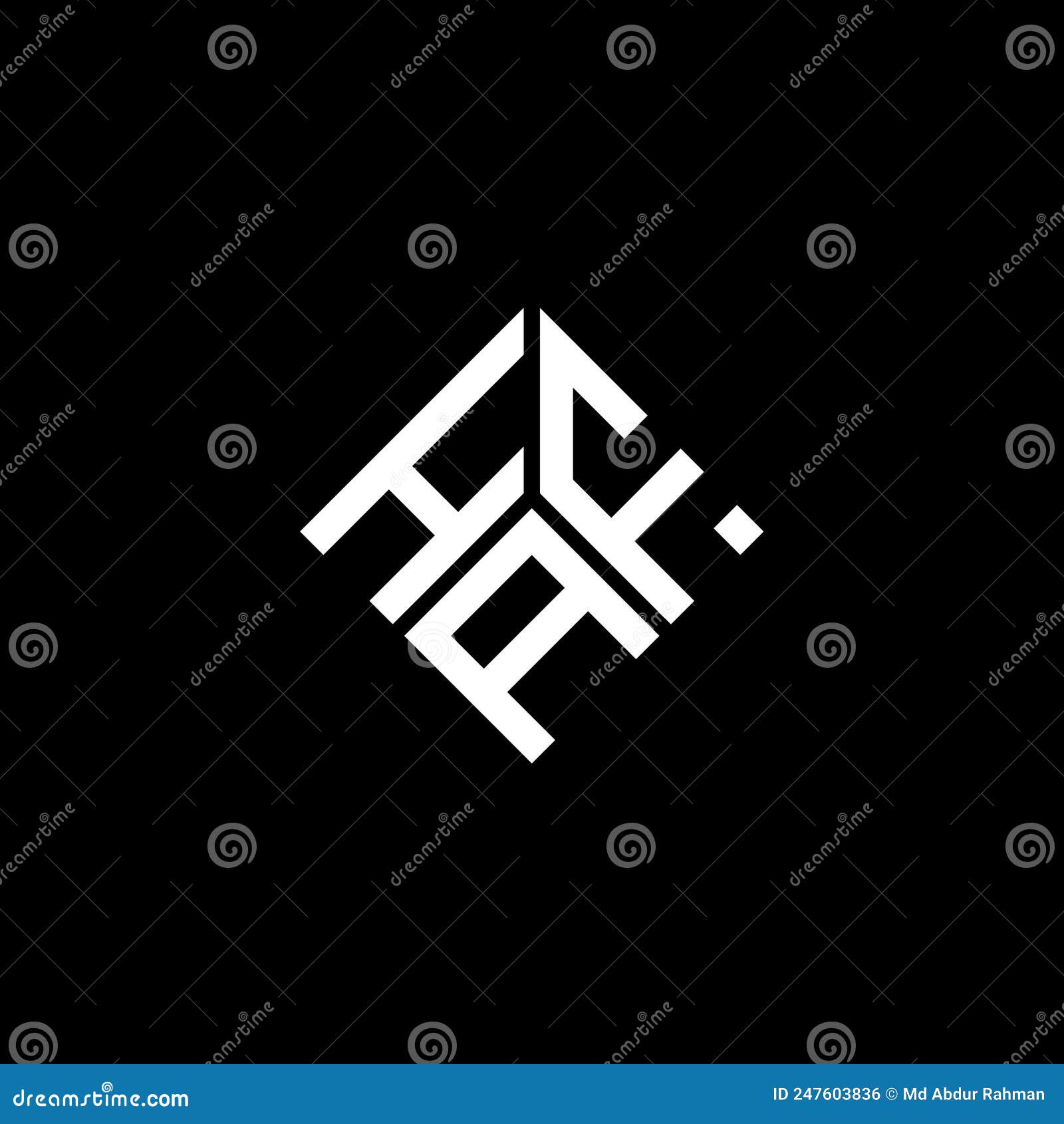 HAF Letter Logo Design on Black Background. HAF Creative Initials ...