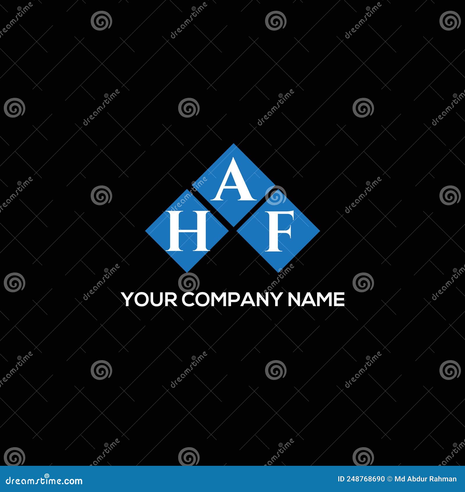 HAF Letter Logo Design On BLACK Background. HAF Creative Initials ...