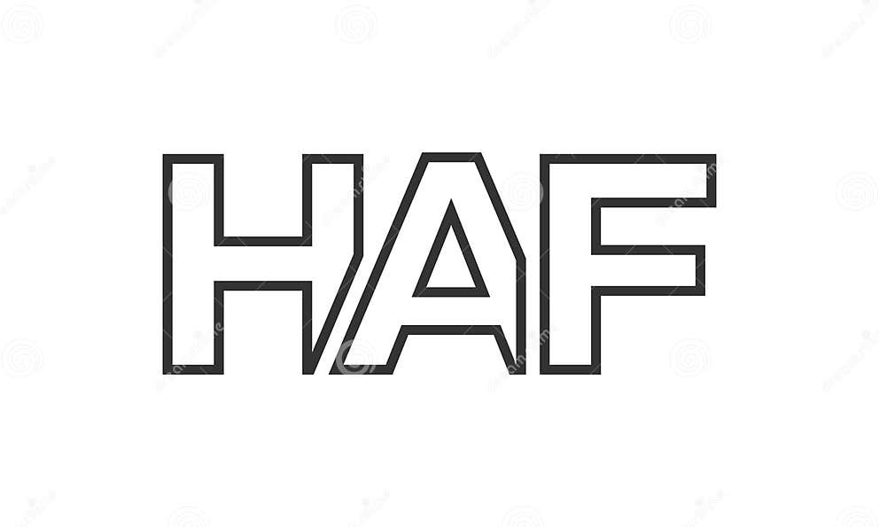 HAF Logo Design Template with Strong and Modern Bold Text. Initial ...