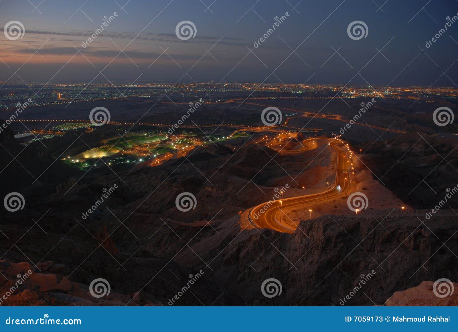 Hafeet Mountain stock image. Image of night, hafeet, scene - 7059173