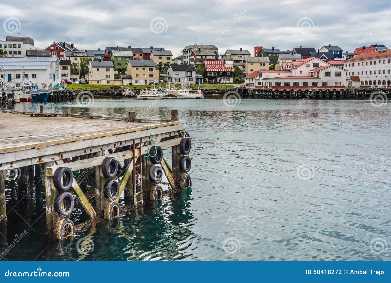Hafen Von Honningsvag in Der Mark, Norwegen Stockfoto - Bild von reise ...