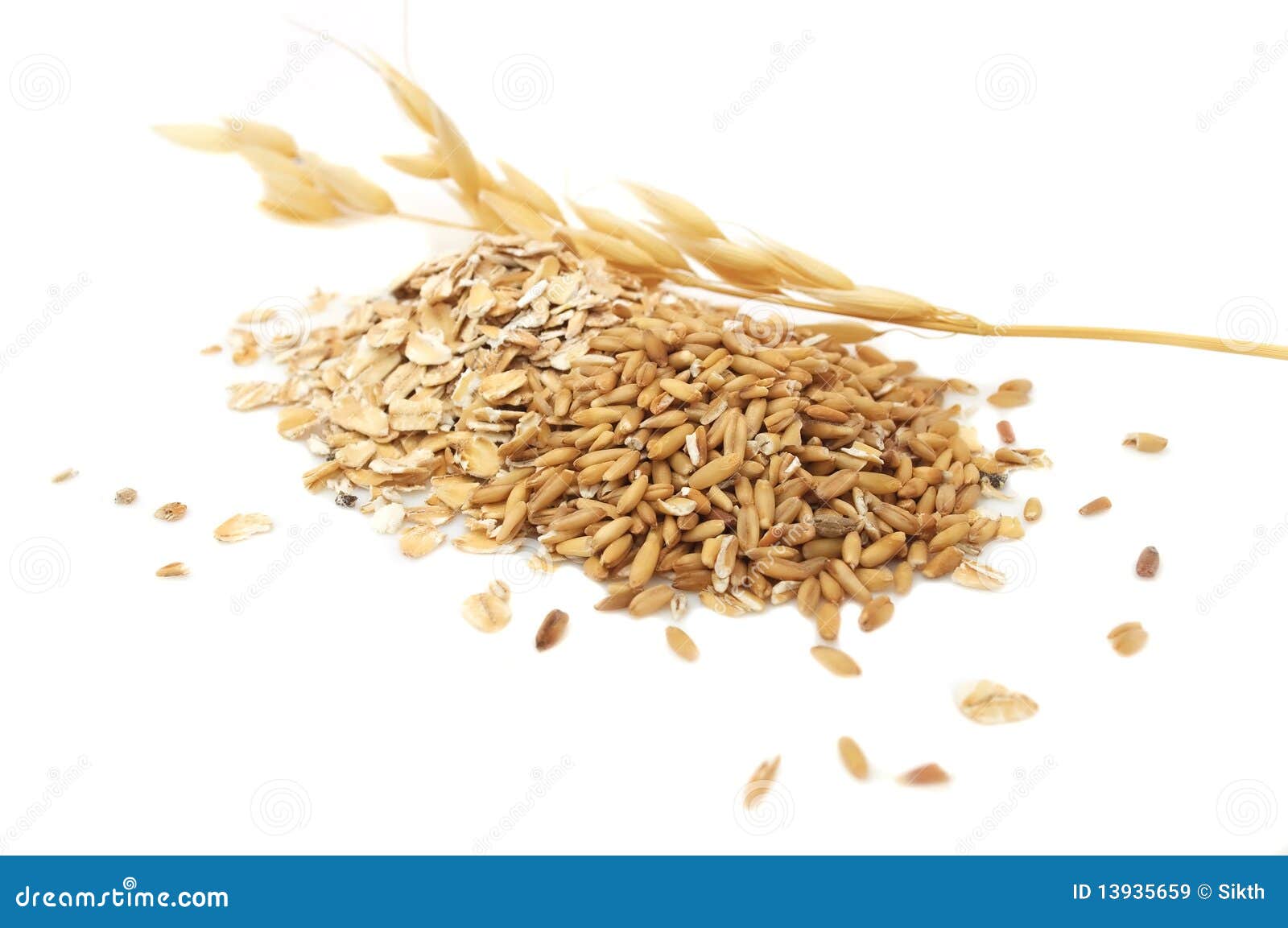 Hafer-Körner Und Hafer-Flocken Lizenzfreie Stockbilder - Bild: 13935659