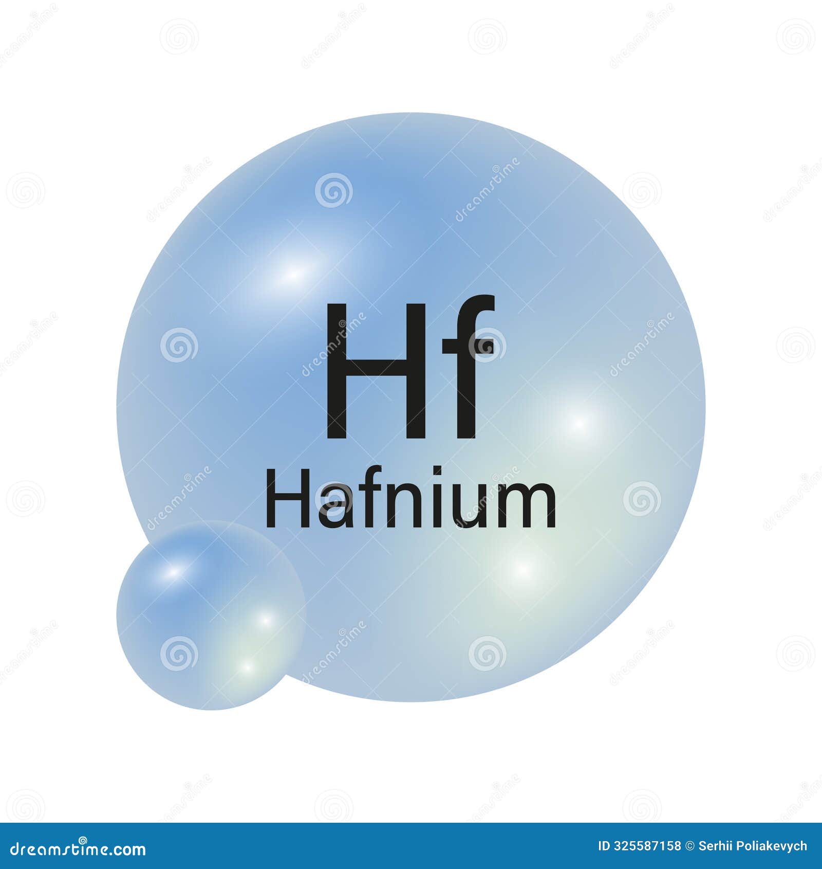 Hafnium As Element 72 Of The Periodic Table 3D Illustration On Silver ...