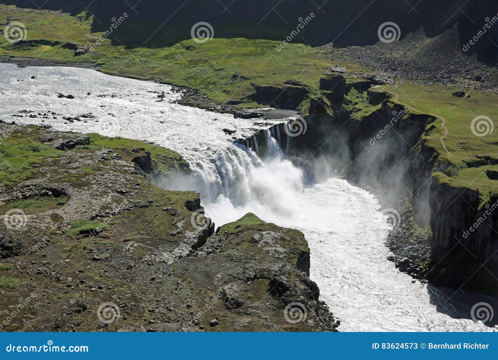Hafragilsfoss Waterfall in Iceland Stock Image - Image of fjollum ...