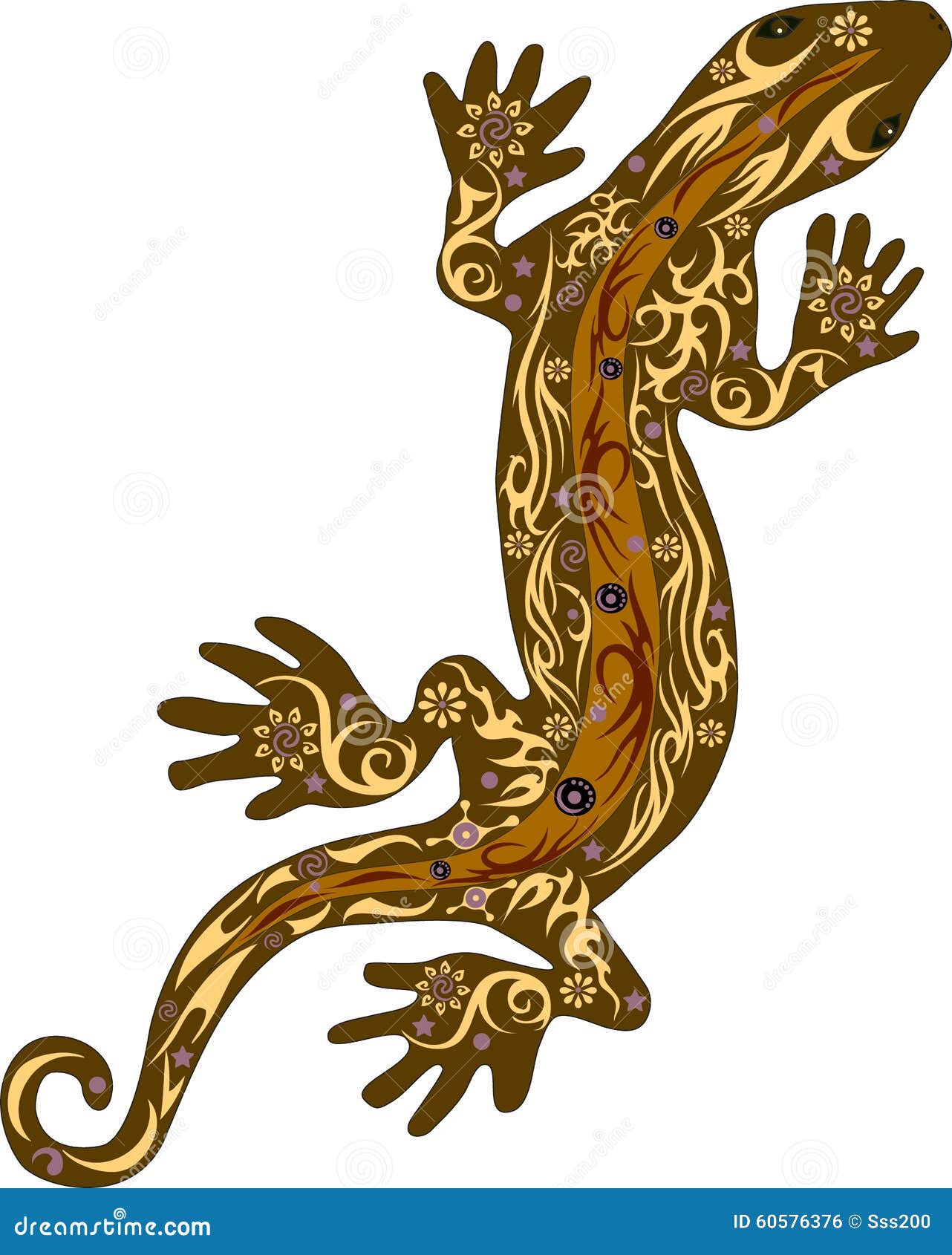 Hagedis met een patroon vector illustratie. Illustration of dier - 60576376