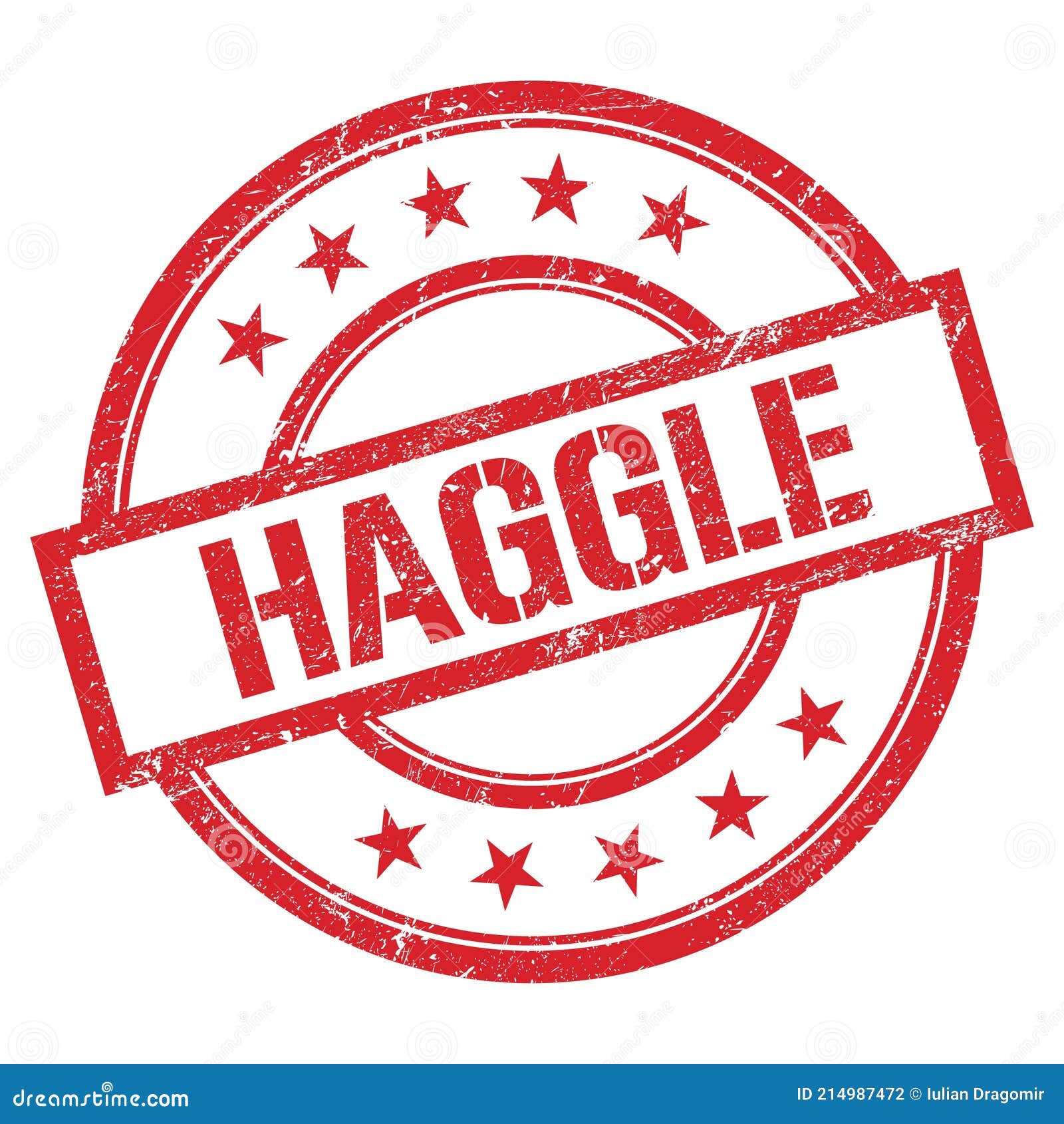 HAGGLE Text Written on Red Vintage Stamp Stock Illustration ...
